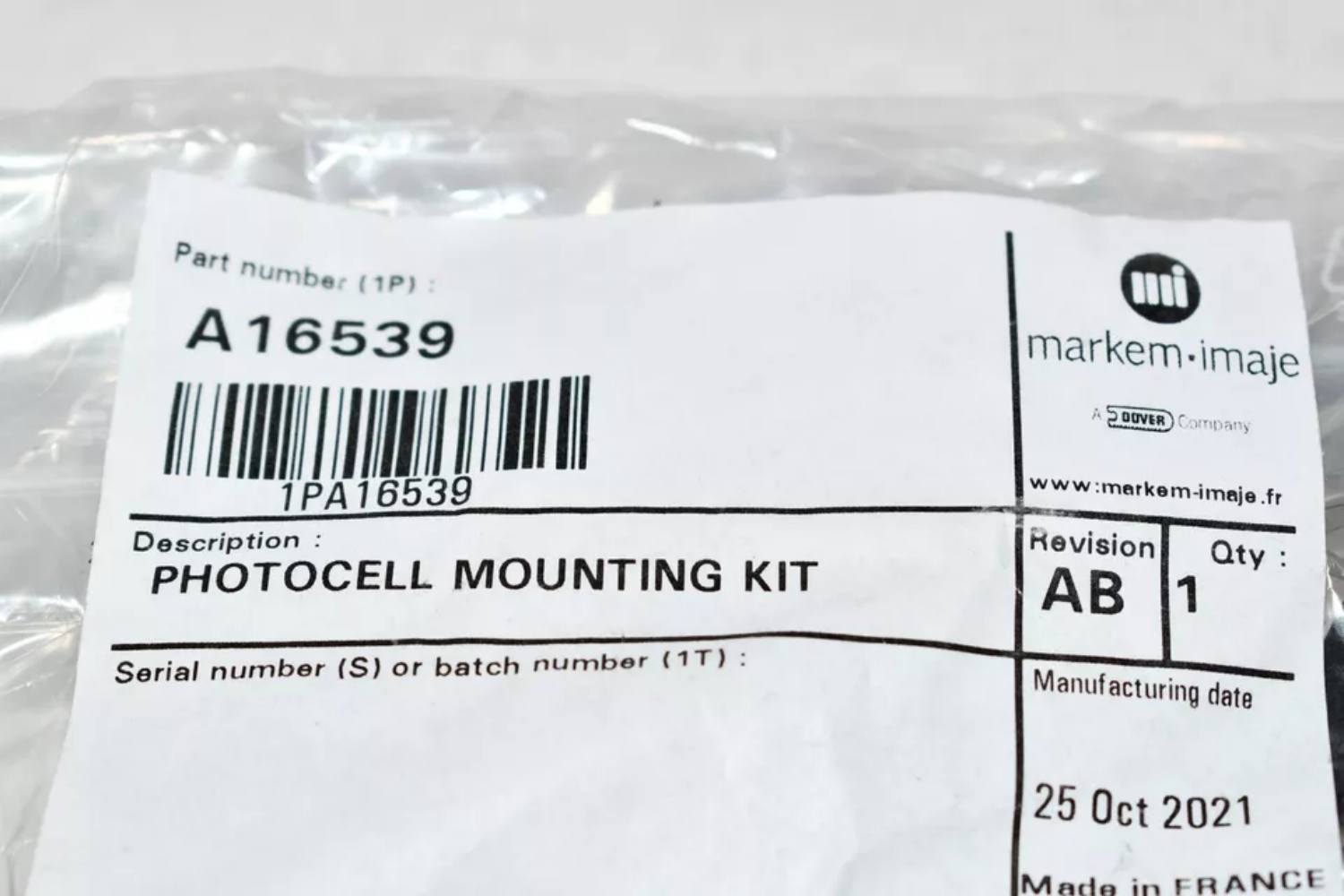 A16539 Photocell Mounting Kit – L&S CIJ Codification Parts